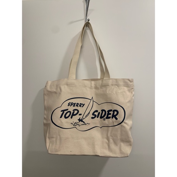 Sperry | Bags | Sperry Topsider Canvas Tote Bag Cream And Navy | Poshmark